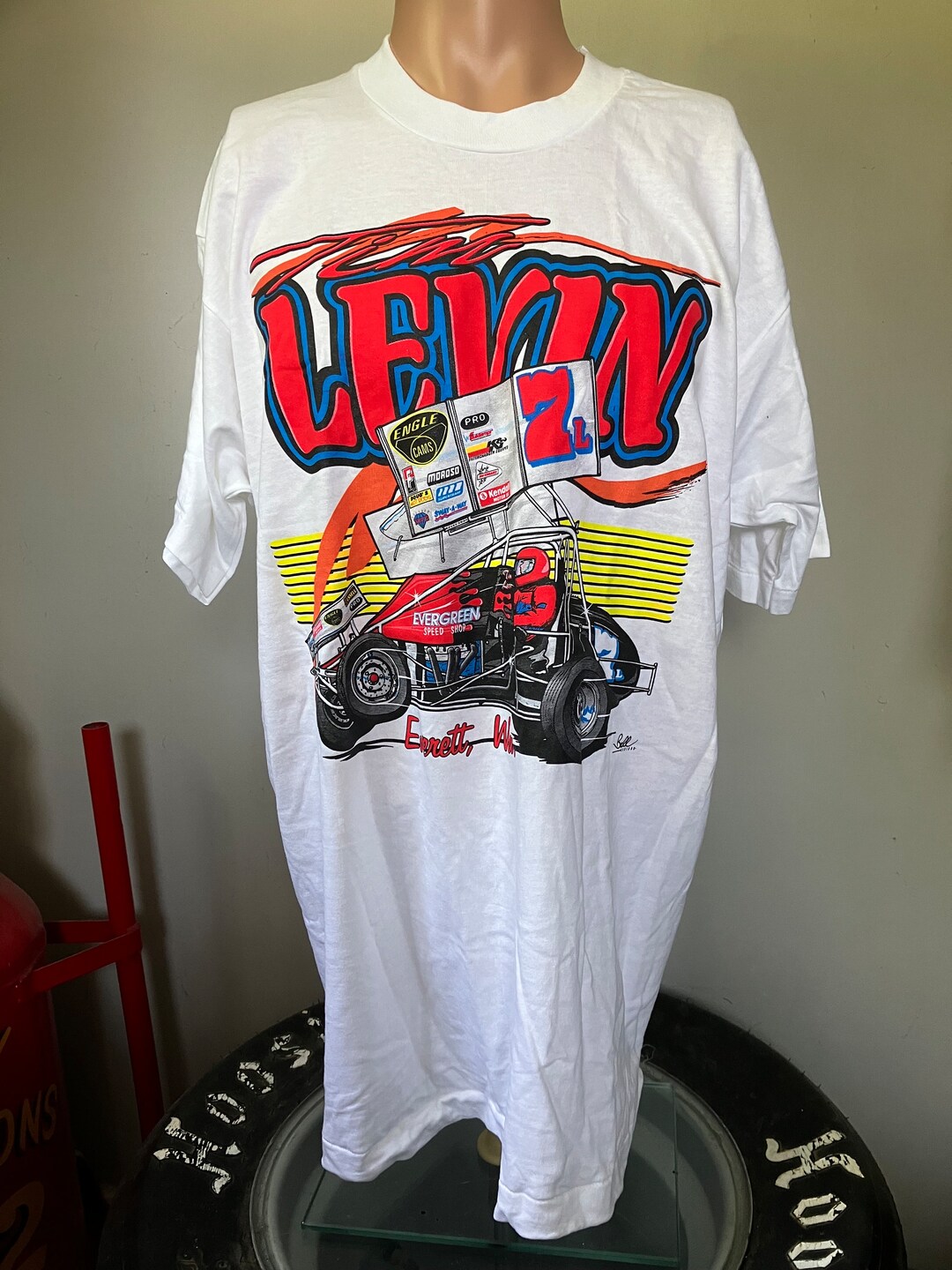 Deadstock Tim Levin Sprint Car T-shirt XL 90s - Etsy