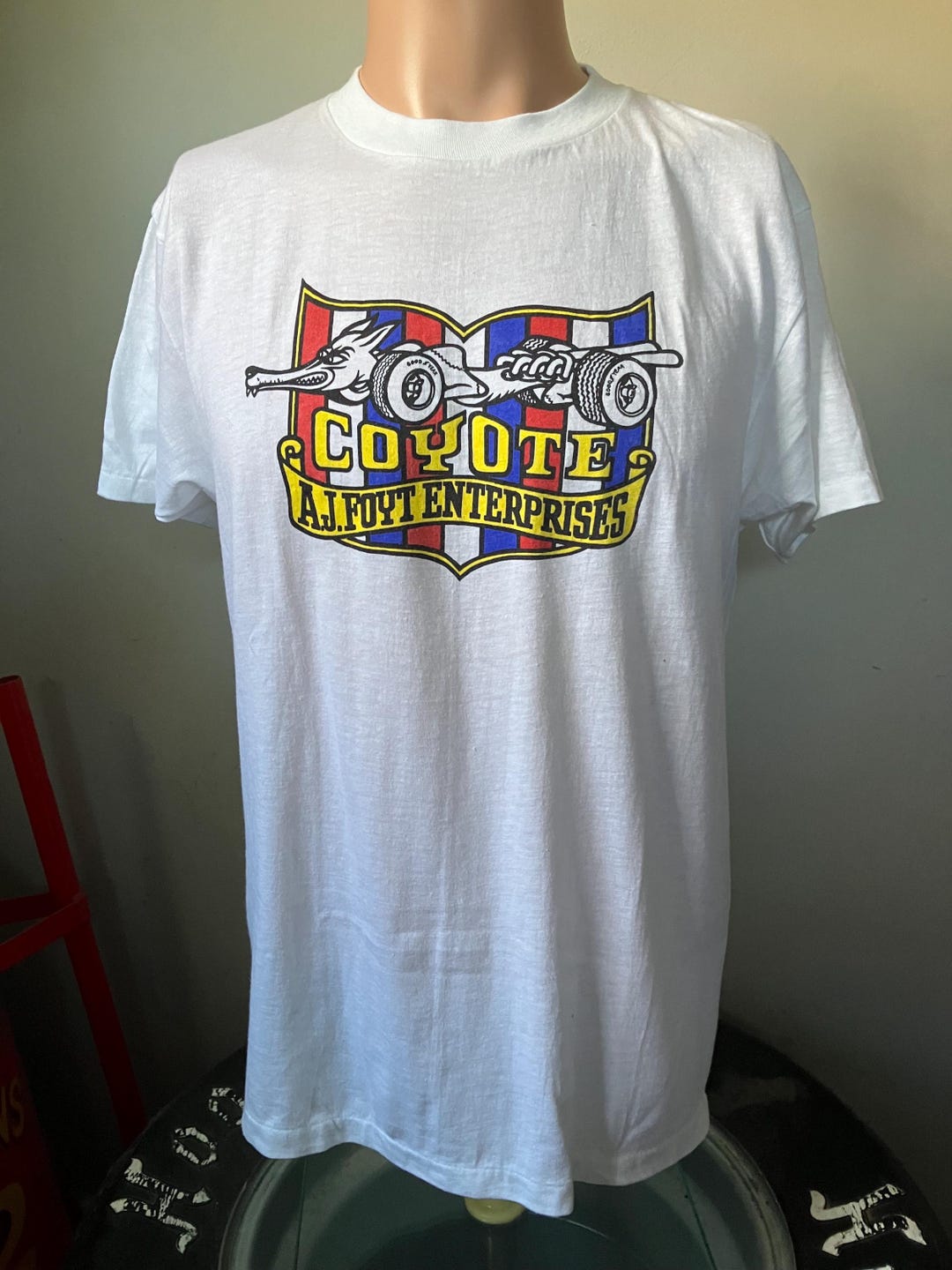 Rare AJ Foyt Enterprises Coyote Chassis T-shirt L 80’s - Etsy