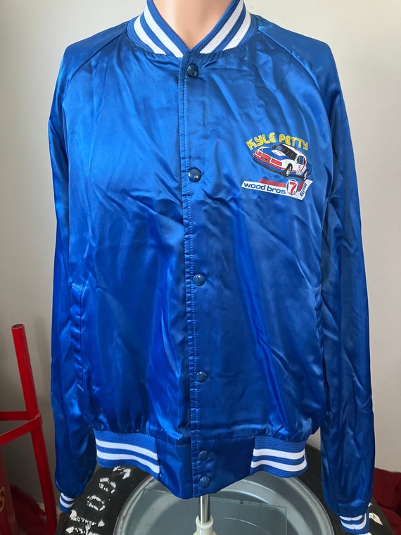 Kyle Petty 7 Eleven Racing Satin Jacket Chalk Line 80… - Gem