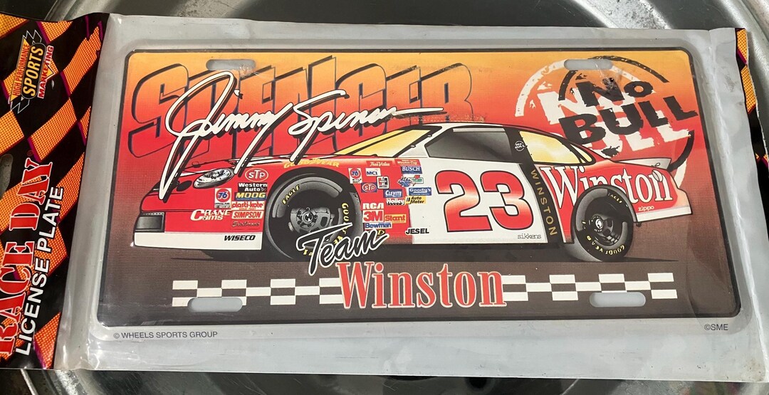 Deadstock Jimmy Spencer Winston No Bull Ford License Plate 90’s - Etsy