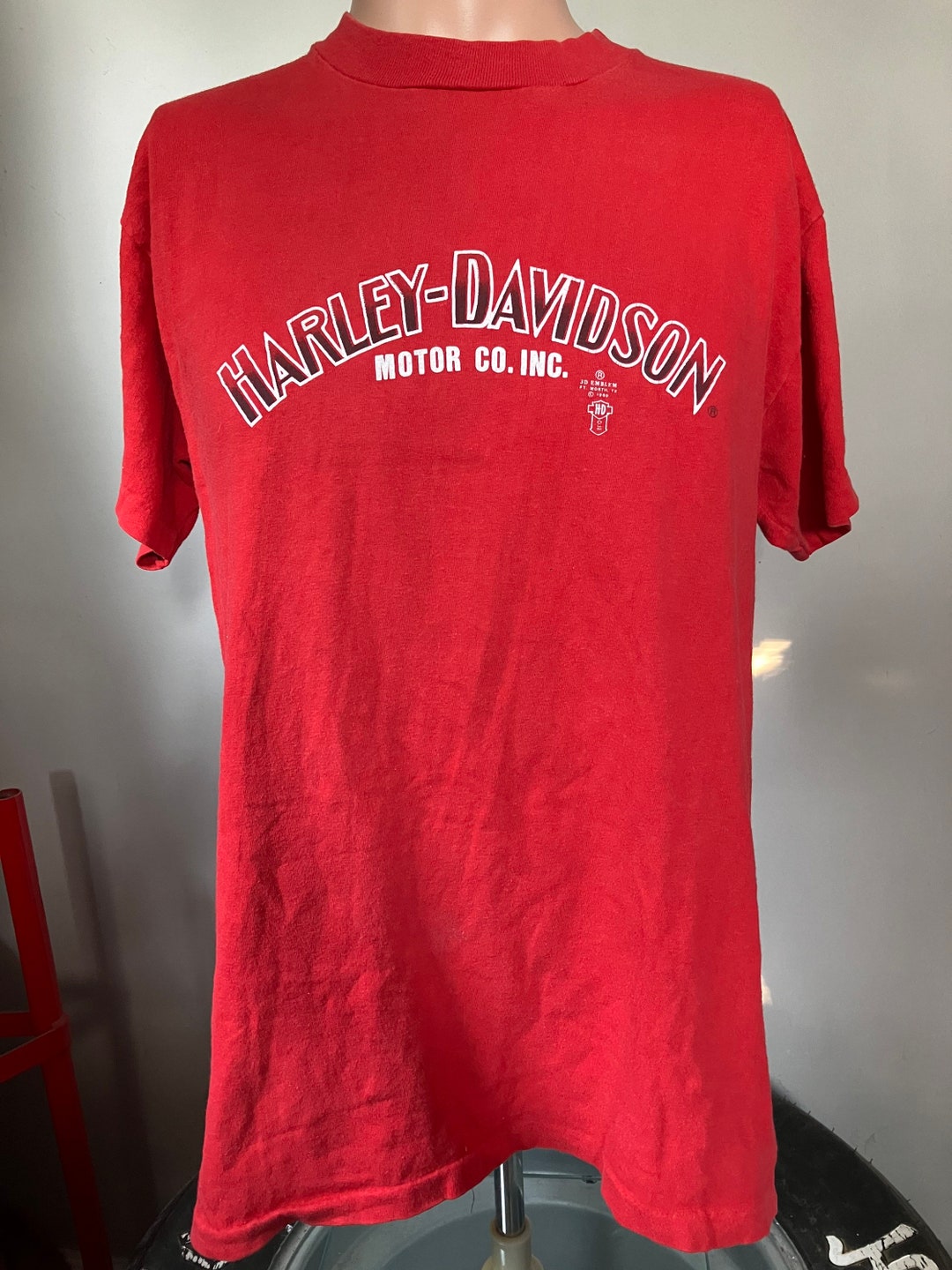 3D Emblem Harley Davidson Script Logo T-shirt L 80’s - Etsy