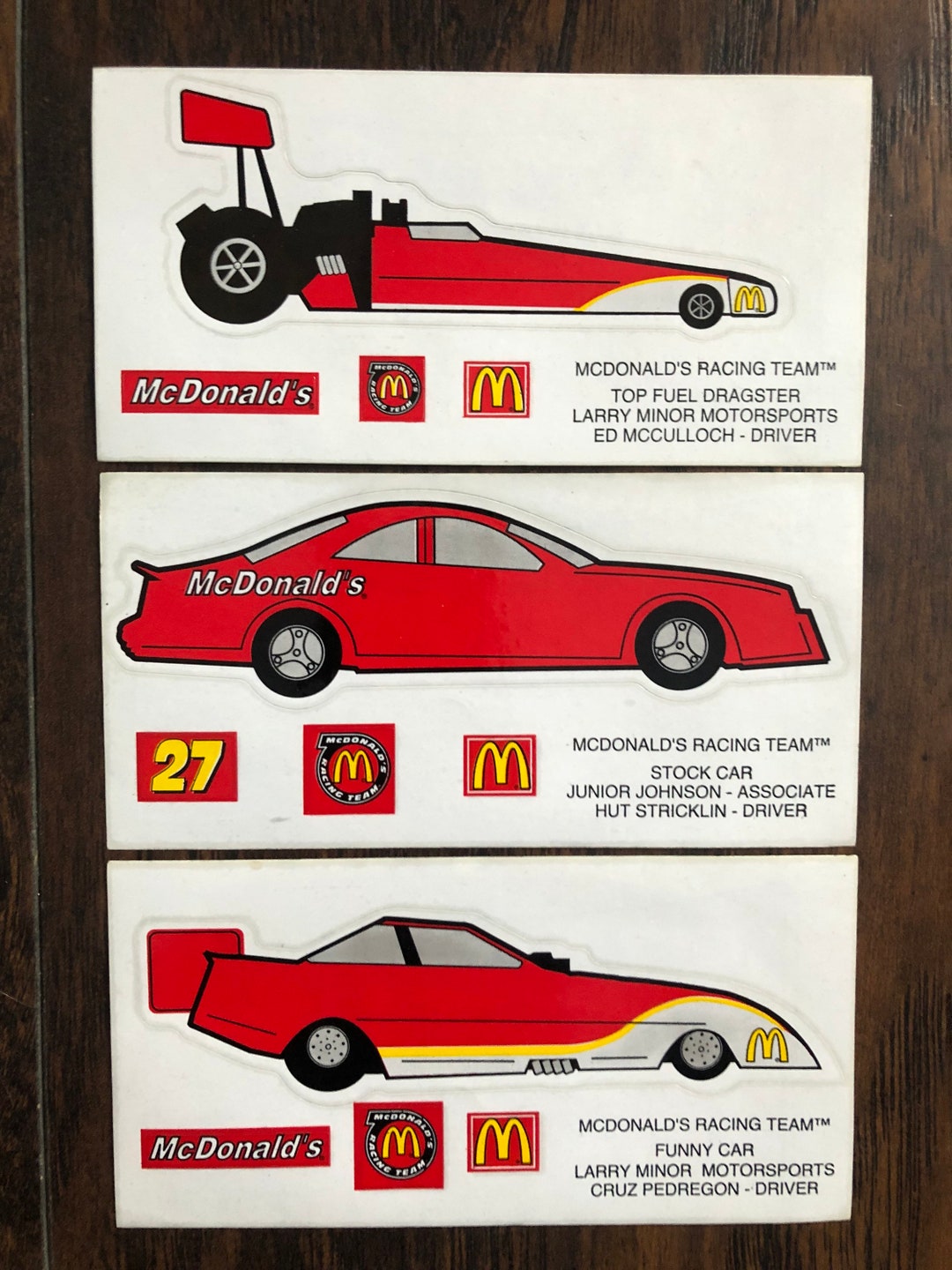 Mcdonald’s Racing Team Customizable Sticker Set 90’s. - Etsy