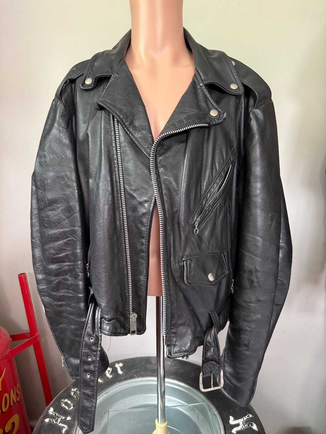 Vintage Excelled Leather Biker Jacket 48 70’s - Etsy