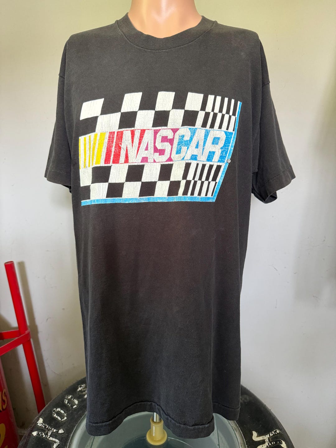 Vintage NASCAR Logo Flag T-shirt L 90’s - Etsy