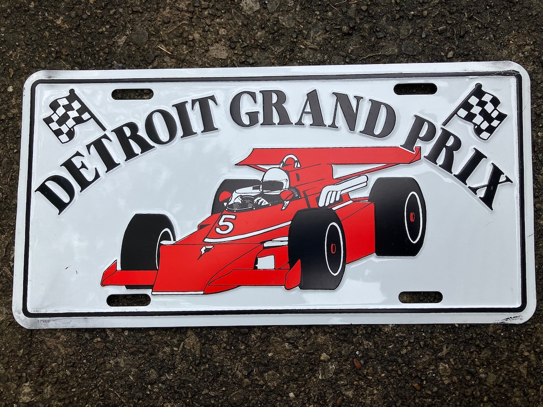 Vintage Detroit Grand Prix License Plate 80’s - Etsy