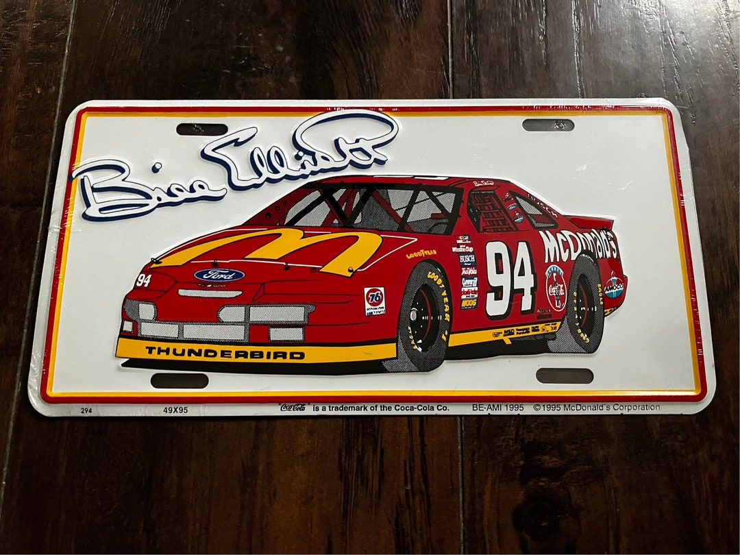 Deadstock Bill Elliott Mcdonalds Racing License Plate 90’s - Etsy