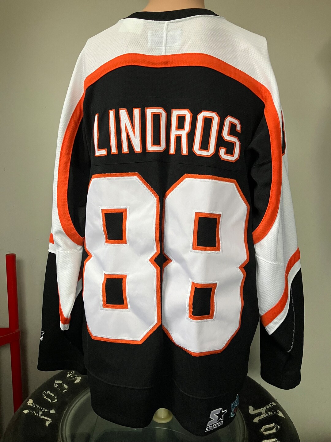 Starter Eric Lindros Philadelphia Flyers Authentic Black Jersey 90’s XL ...