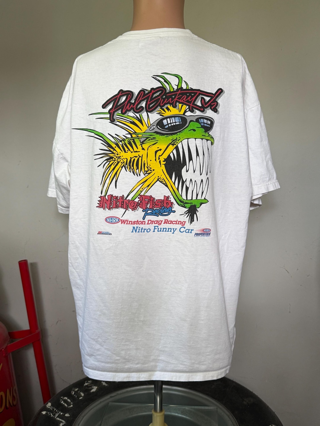 Vintage Phil Burkhart Nitro Fish Funny Car T-shirt XXL 90s - Etsy