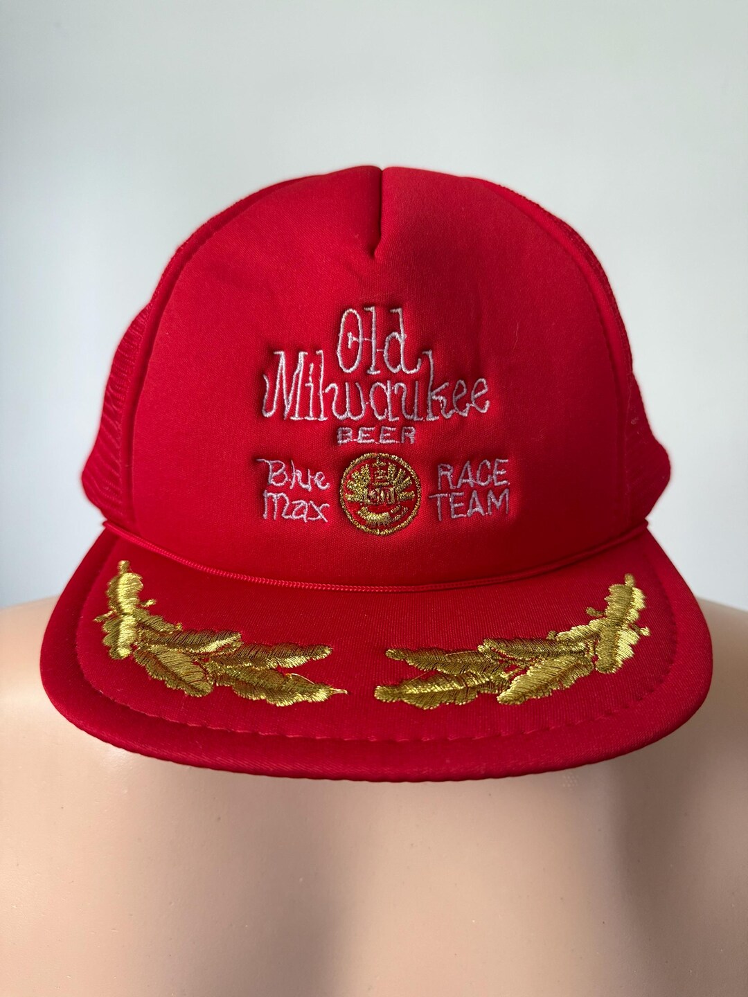 Vintage Old Milwaukee Blue Max Racing Team Gold Leaf Mesh Hat 80’s - Etsy