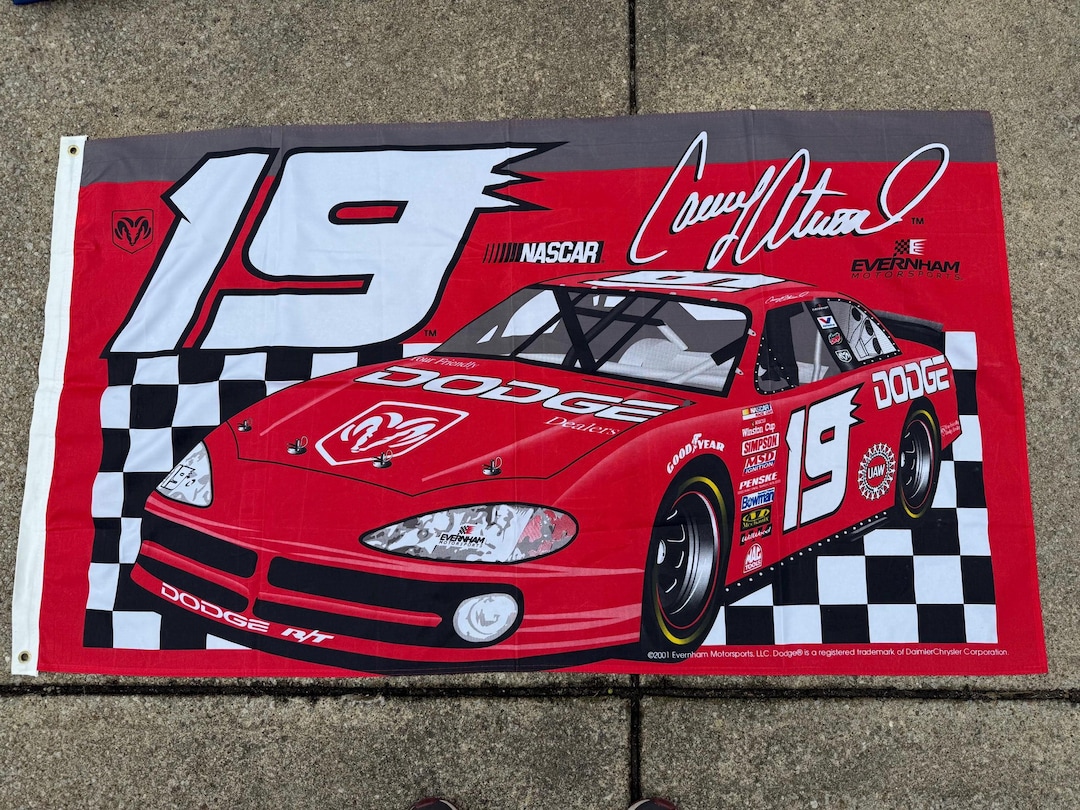 Vintage Casey Atwood Dodge Racing Flag 2000s - Etsy