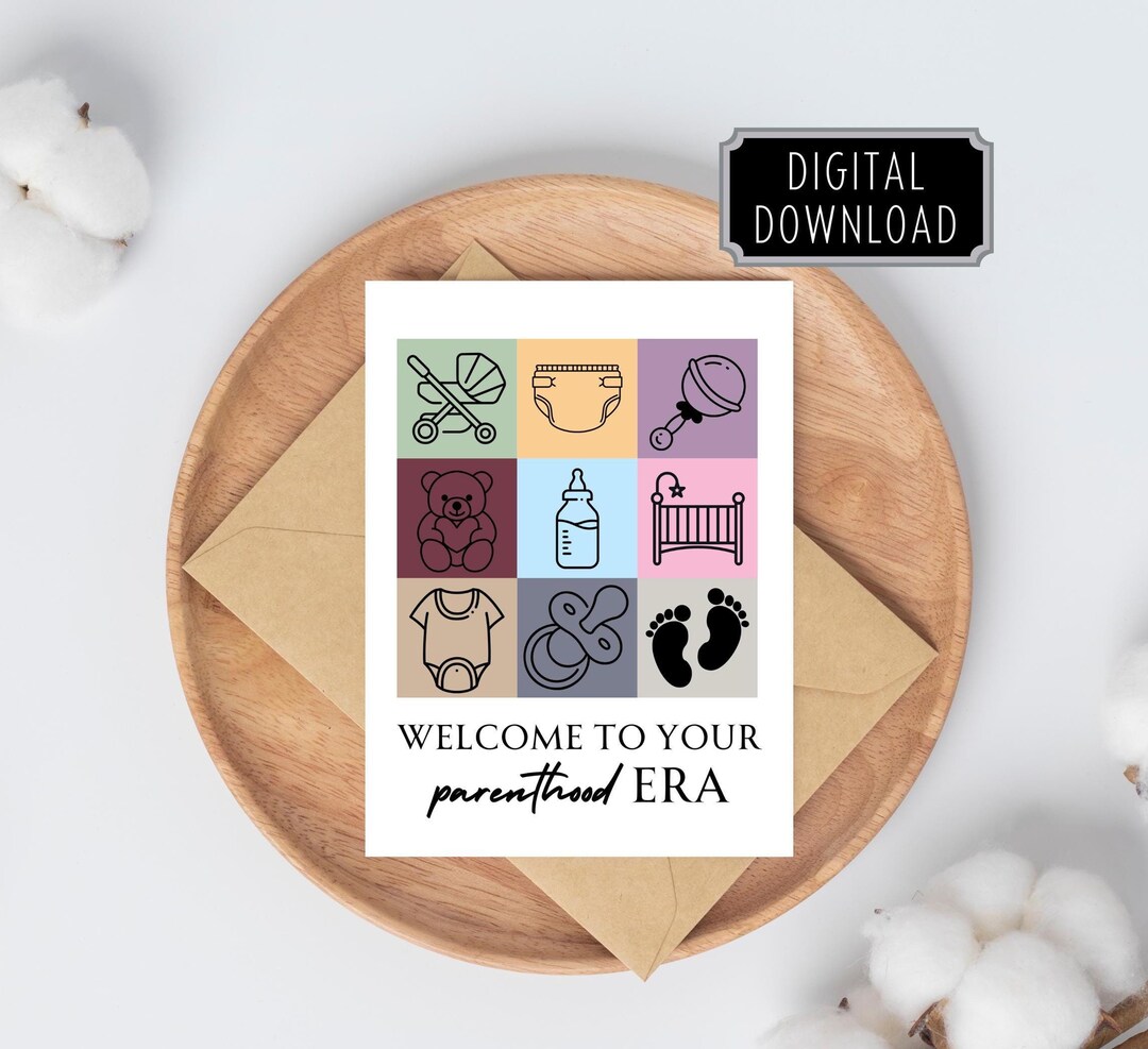 DIGITAL DOWNLOAD // Parenthood Era Card // Baby Shower Card // Mama to ...