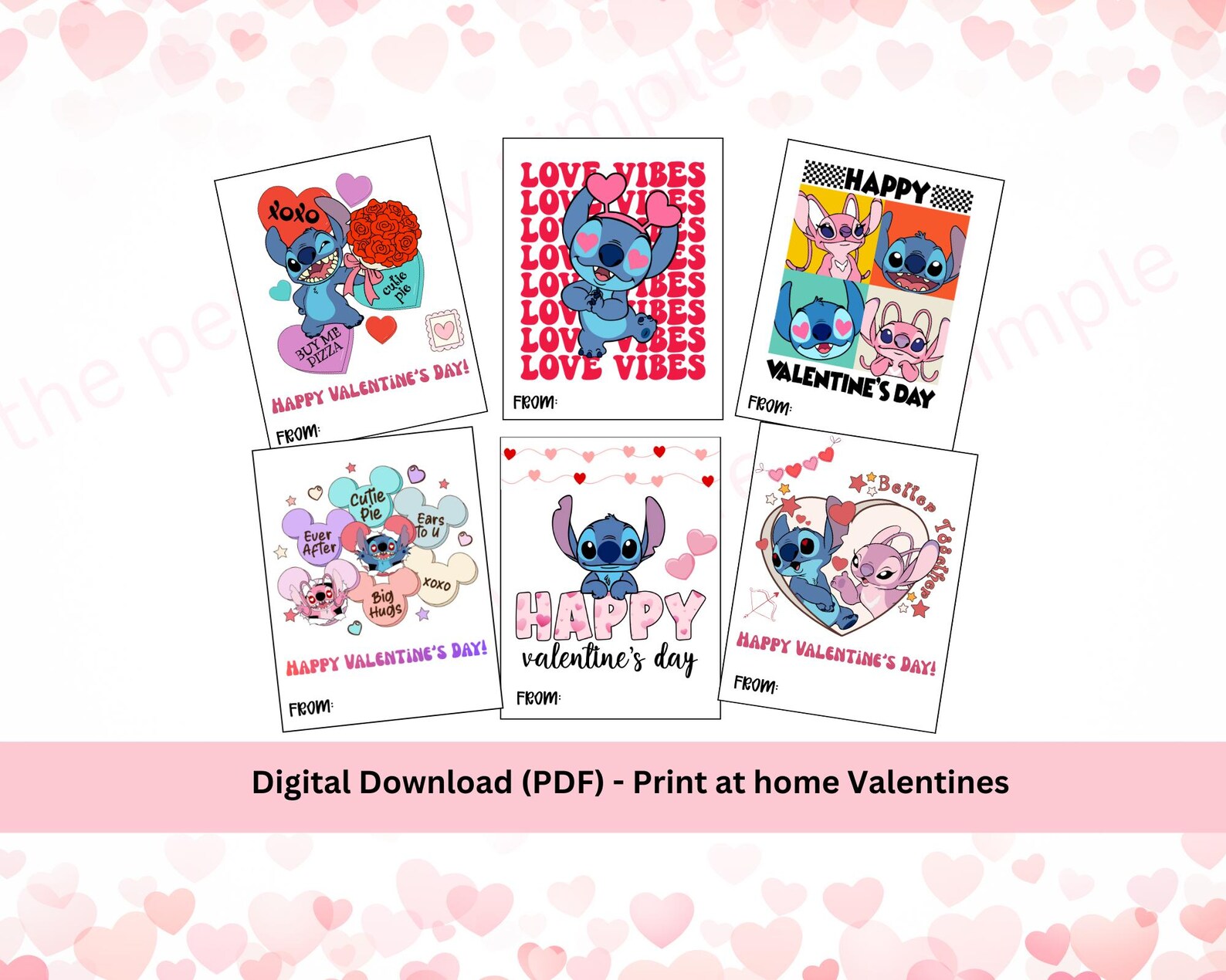 Stitch Printable Valentine's Day Cards // Classroom Valentine's Day ...
