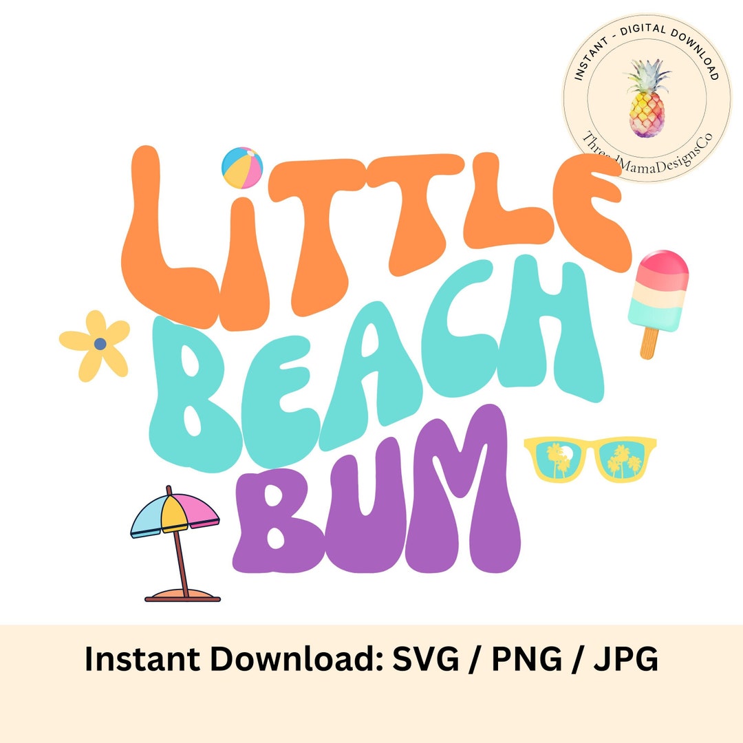 Little Beach Bum SVG // Sublimation Onesie Design // Baby Shower Gift ...