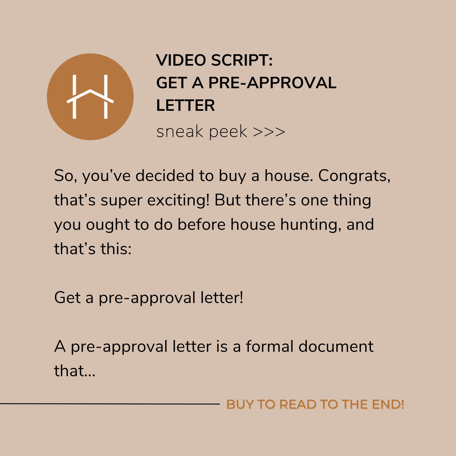Video Script for Real Estate Agents: Get a Pre-approval Letter - Etsy
