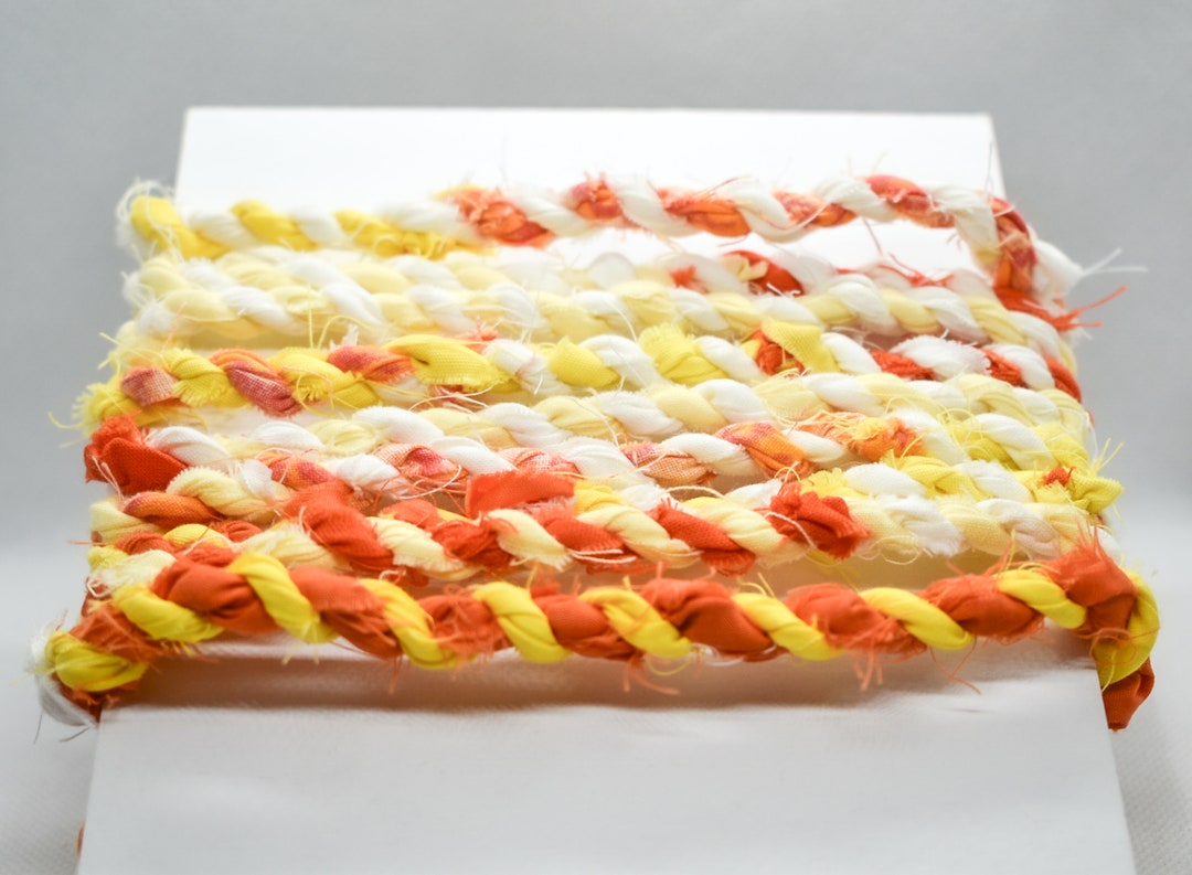 Candy Corn Fabric Cord, Halloween Decor, Fabric Twine - Etsy