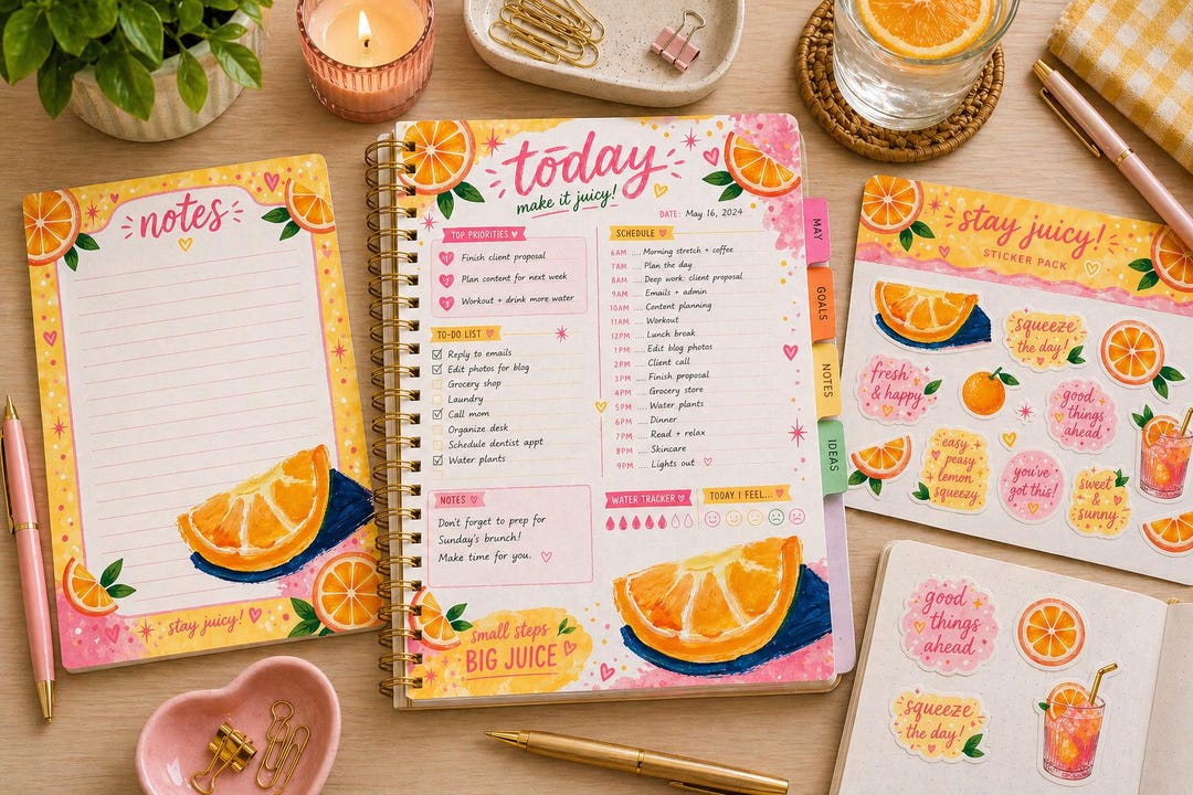 Citrus Planner Bundle Printable - Etsy