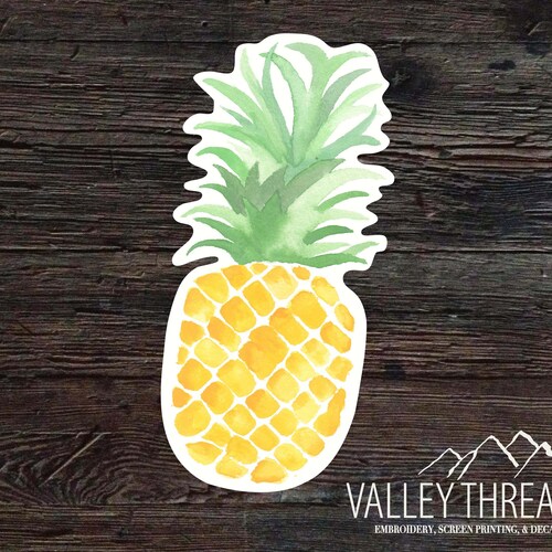 Pineapple Decal Pineapple Vinyl Sticker Watercolor - Etsy