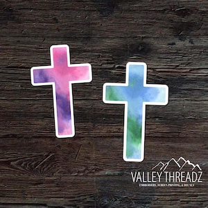 Cross Decal - Cross Vinyl Sticker - Watercolor Cross Decal - Car Window ...