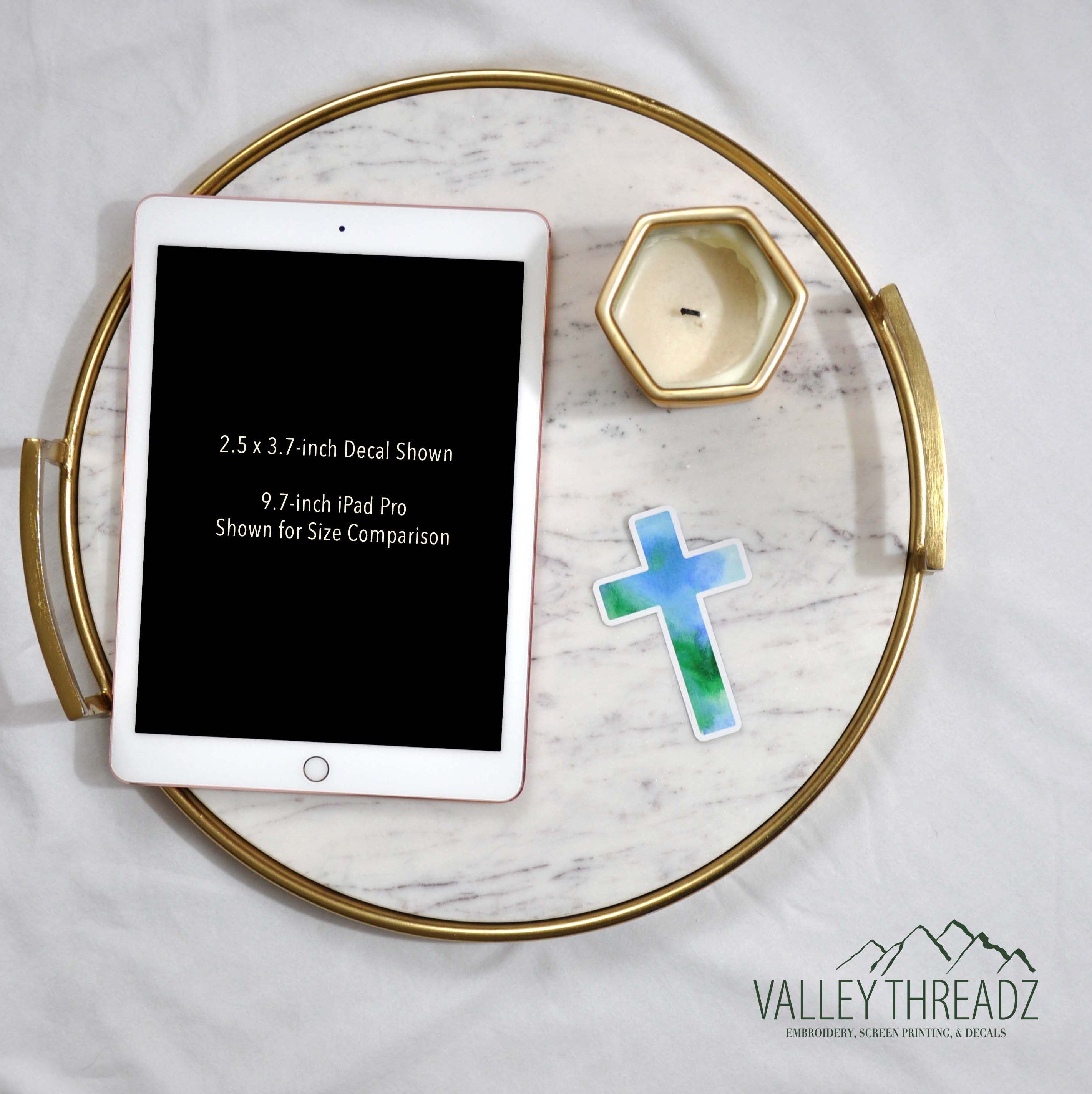 Cross Decal Cross Vinyl Sticker Watercolor Cross Decal - Etsy