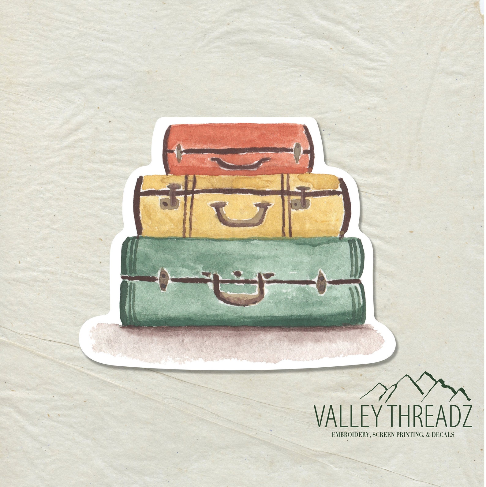 Luggage Decal Luggage Vinyl Sticker Watercolor Travel - Etsy