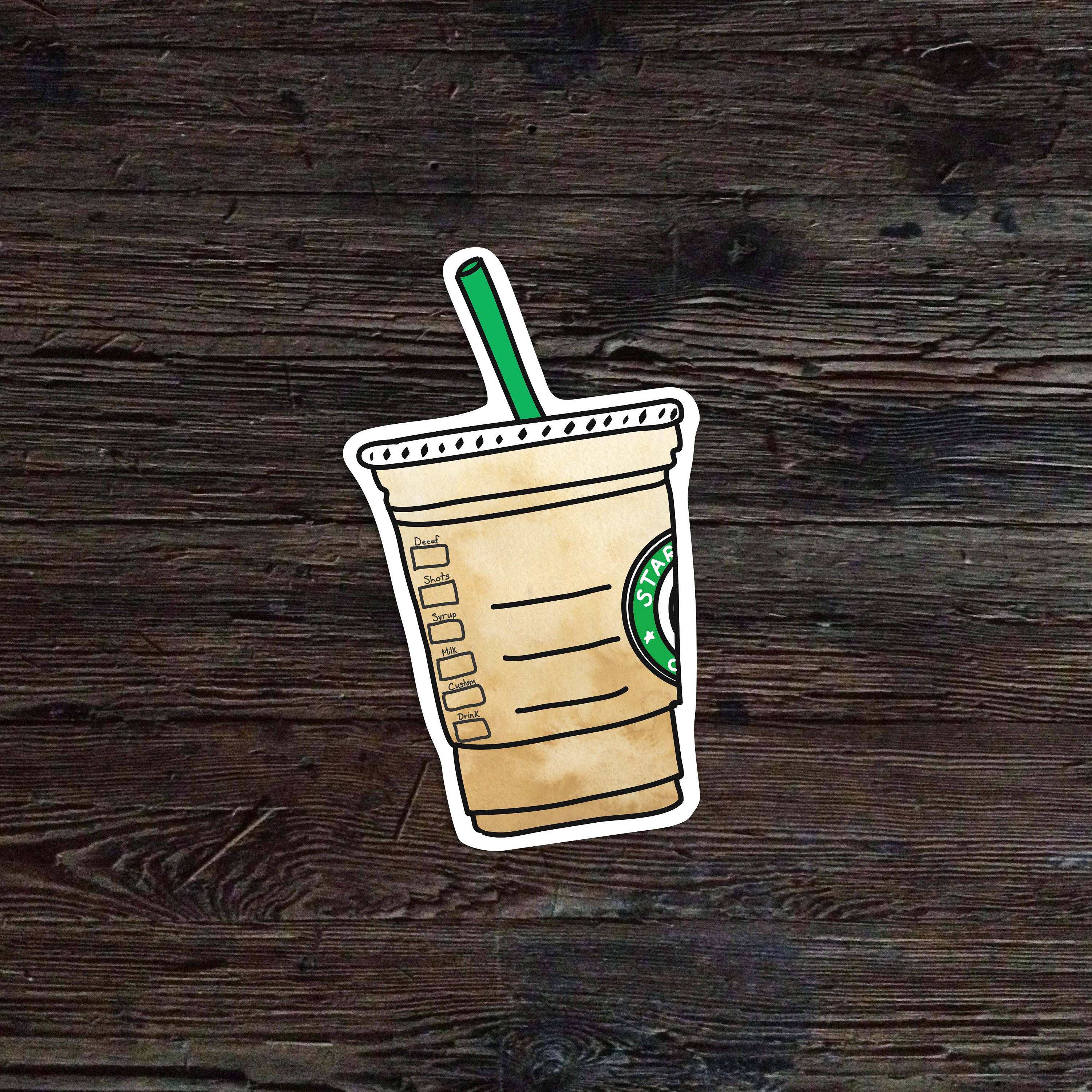 Coffee Cup Decal Coffee Vinyl Decal iced Coffee Sticker - Etsy