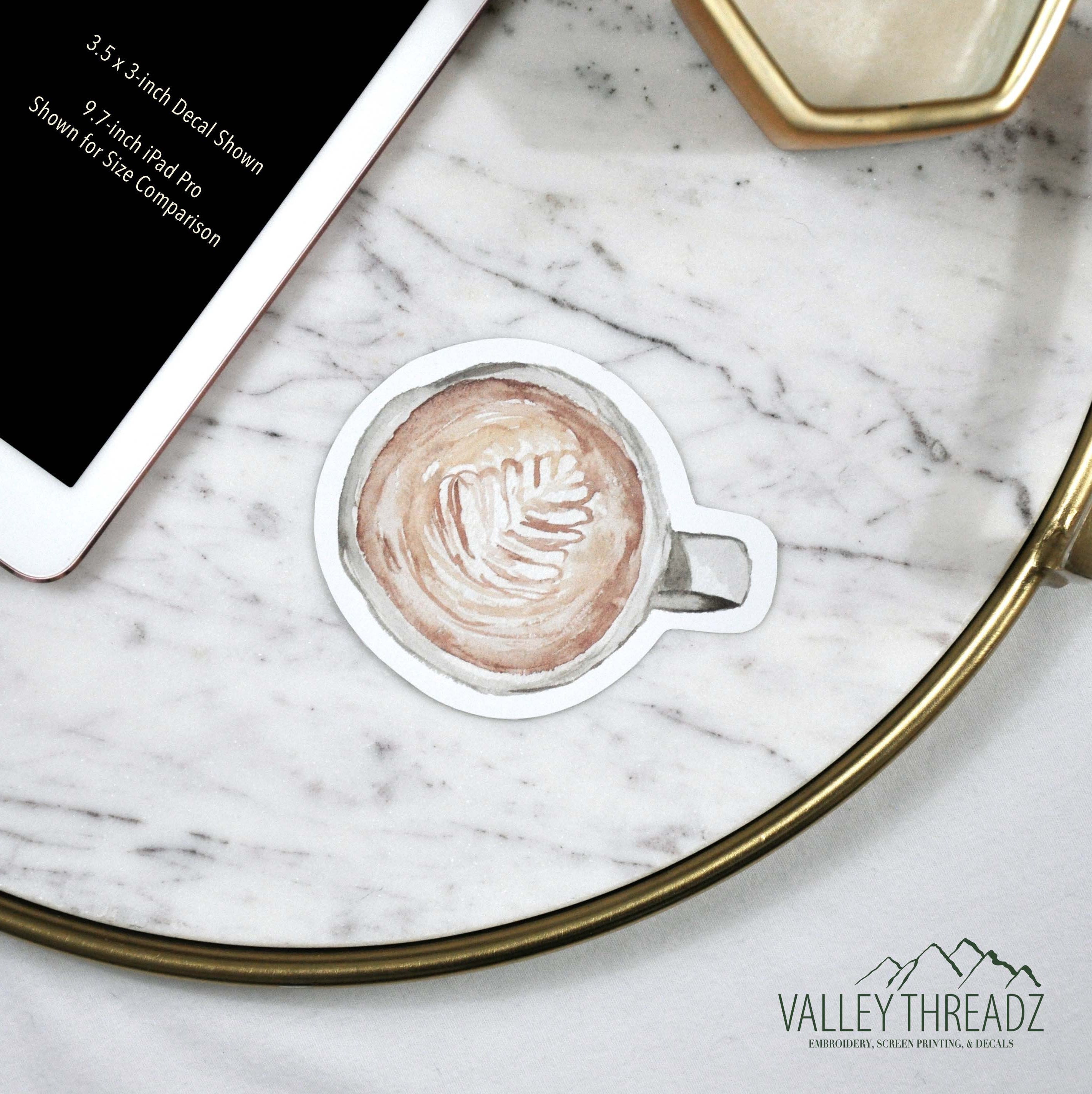 Latte Decal Latte Vinyl Decal Latte Sticker Coffee Car | Etsy