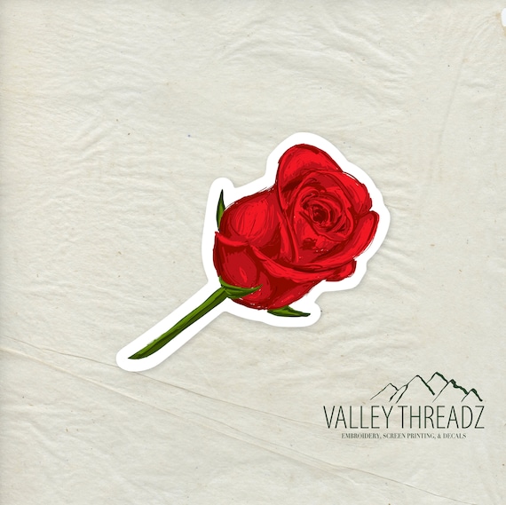 Rose Decal Rose Vinyl Sticker Rose Sticker Flower - Etsy