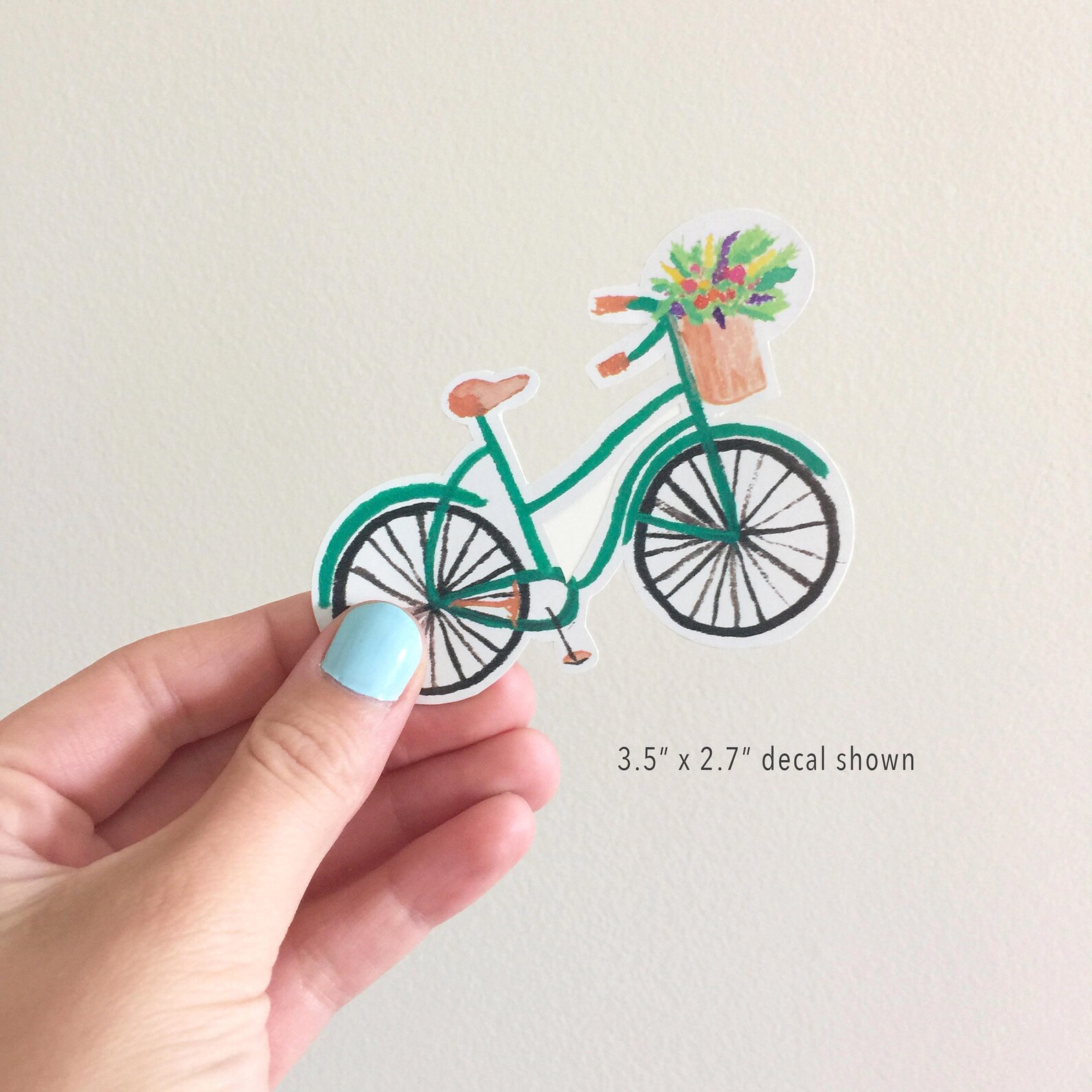 Bike Decal Bike Vinyl Sticker Watercolor Bike Decal Car - Etsy