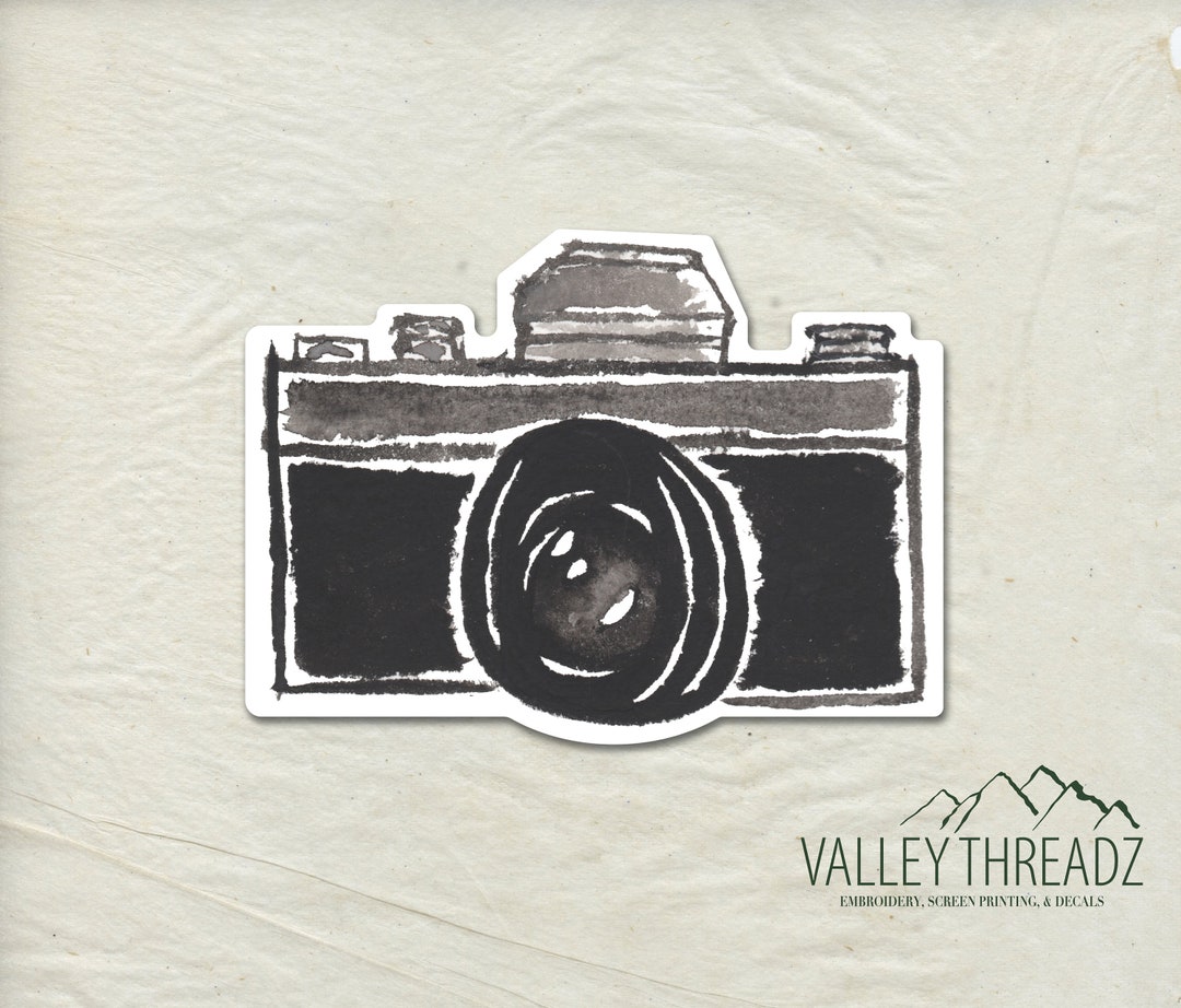 Camera Decal - Camera Vinyl Sticker - Watercolor Camera Decal - Vintage ...