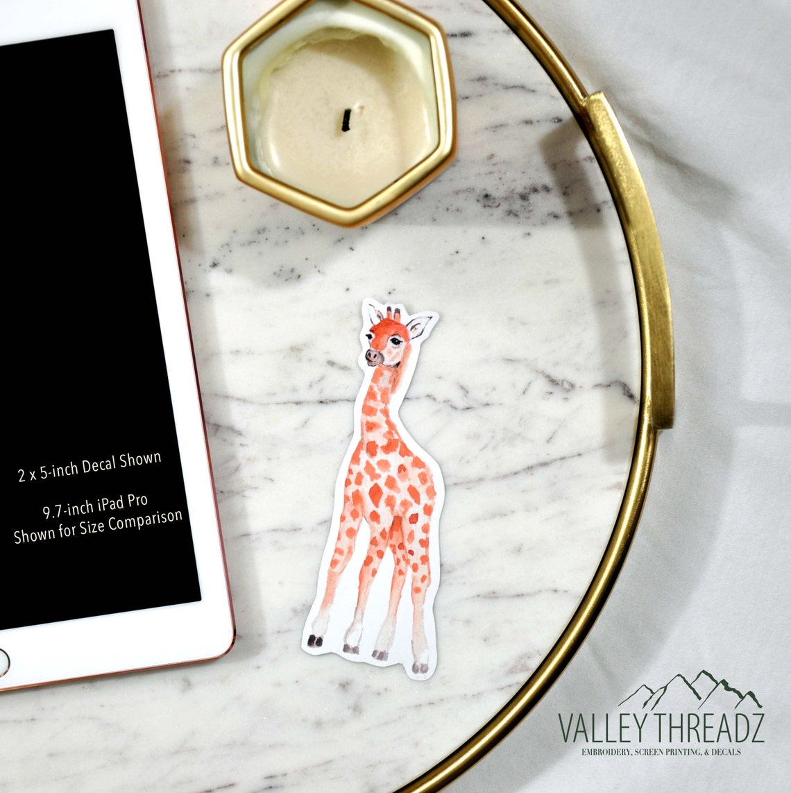 Giraffe Decal Giraffe Vinyl Sticker Watercolor Giraffe - Etsy