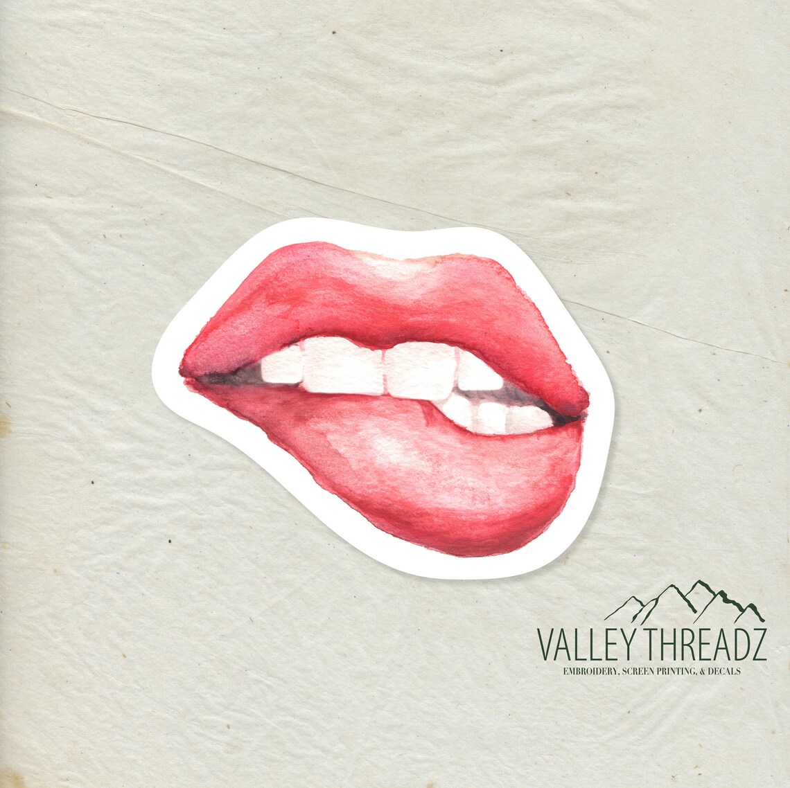 Biting Lips Decal Edgy Lips Vinyl Sticker Lips Sticker - Etsy