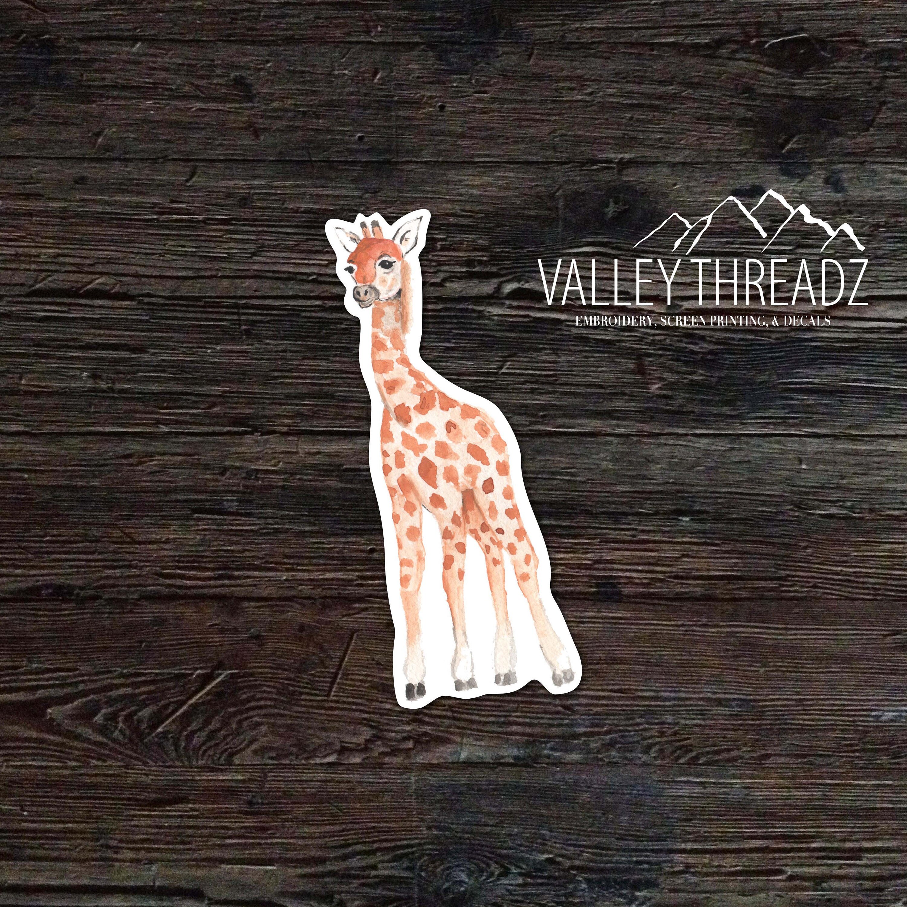 Giraffe Decal Giraffe Vinyl Sticker Watercolor Giraffe - Etsy