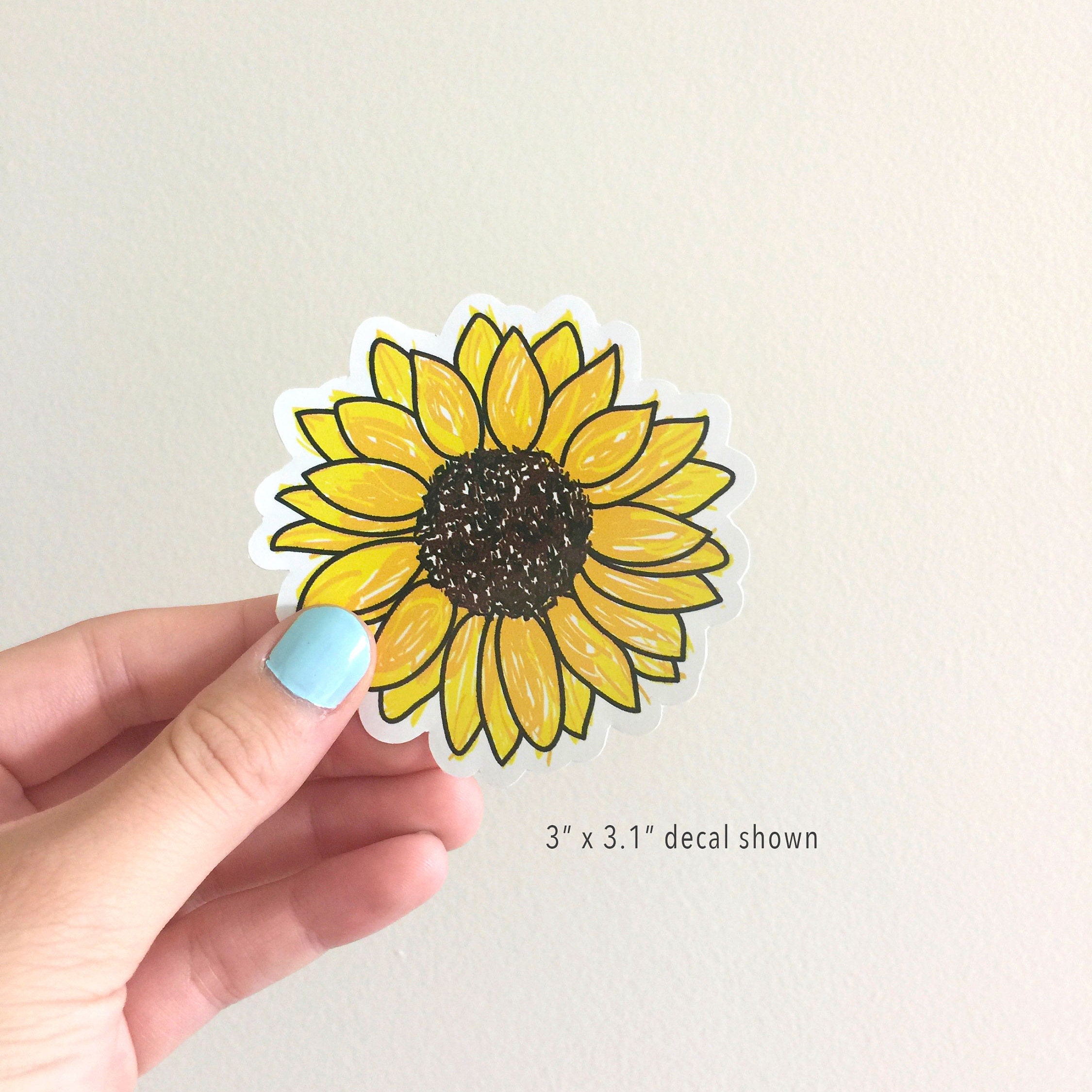Sunflower Decal Sunflower Vinyl Sticker Sunflower Sticker - Etsy
