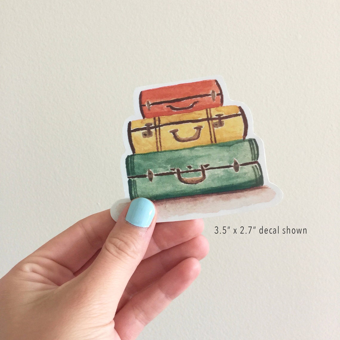 Luggage Decal Luggage Vinyl Sticker Watercolor Travel - Etsy