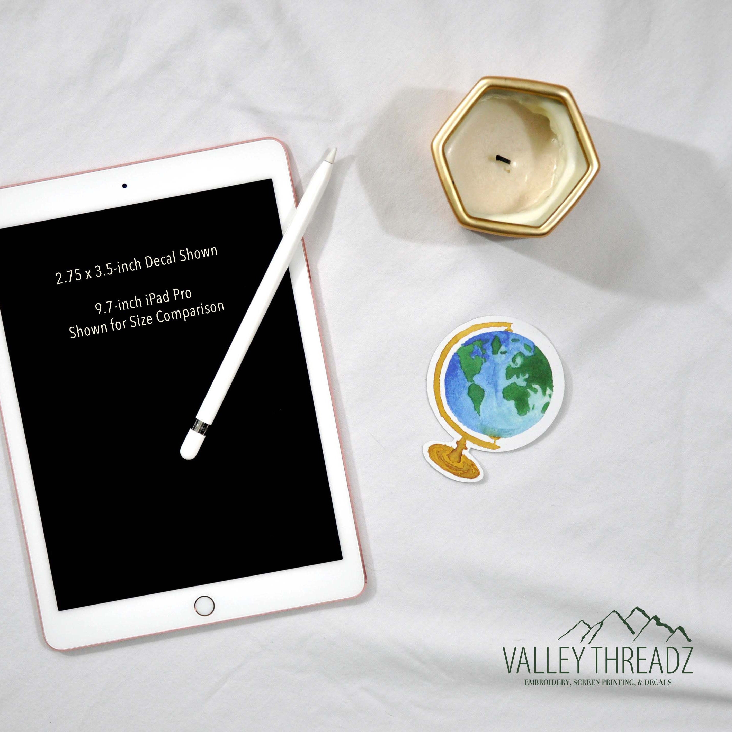 Globe Decal Globe Vinyl Sticker World Sticker Watercolor | Etsy