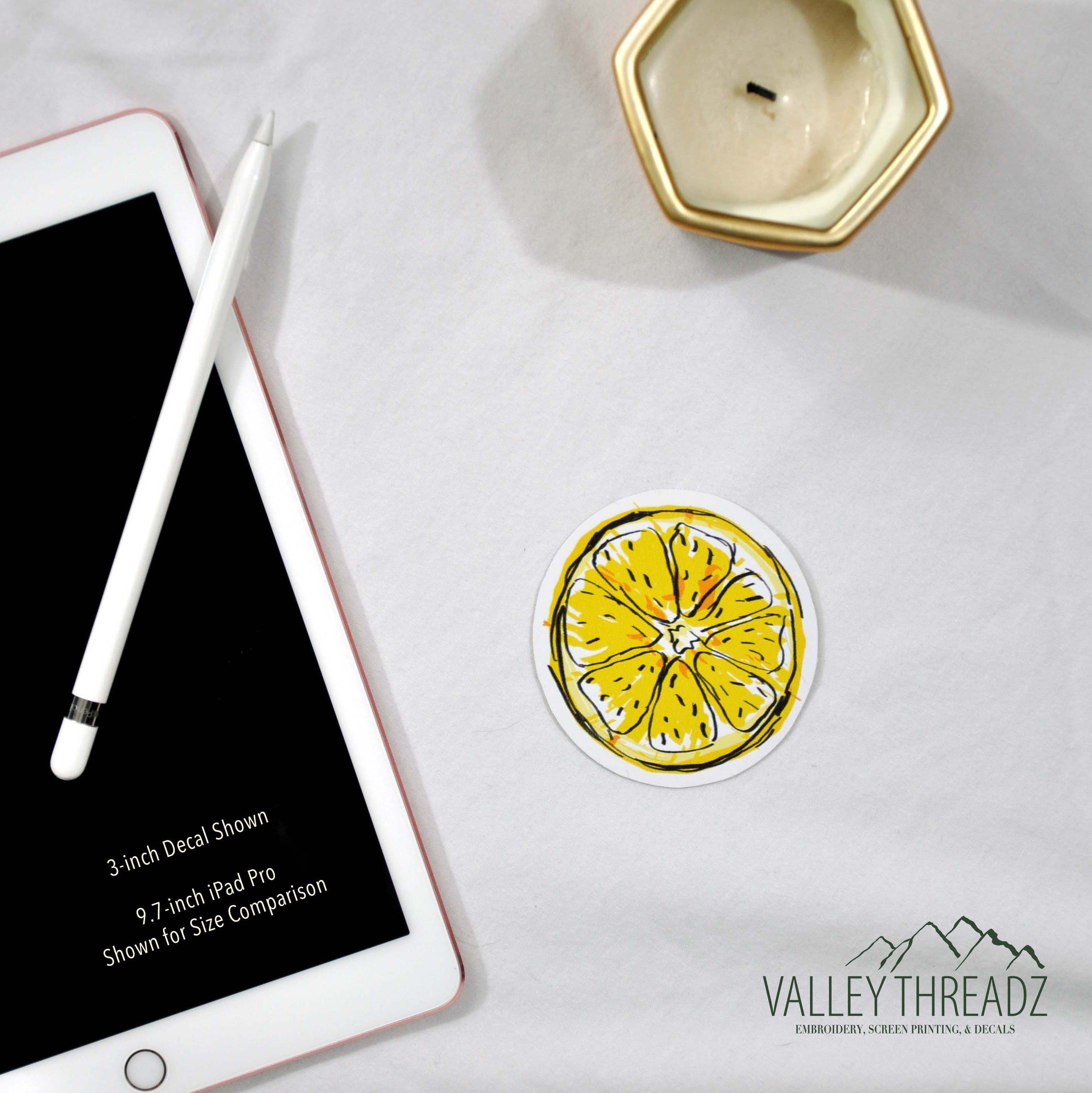 Lemon Decal Lemon Vinyl Sticker Drawn Lemon Decal Car - Etsy
