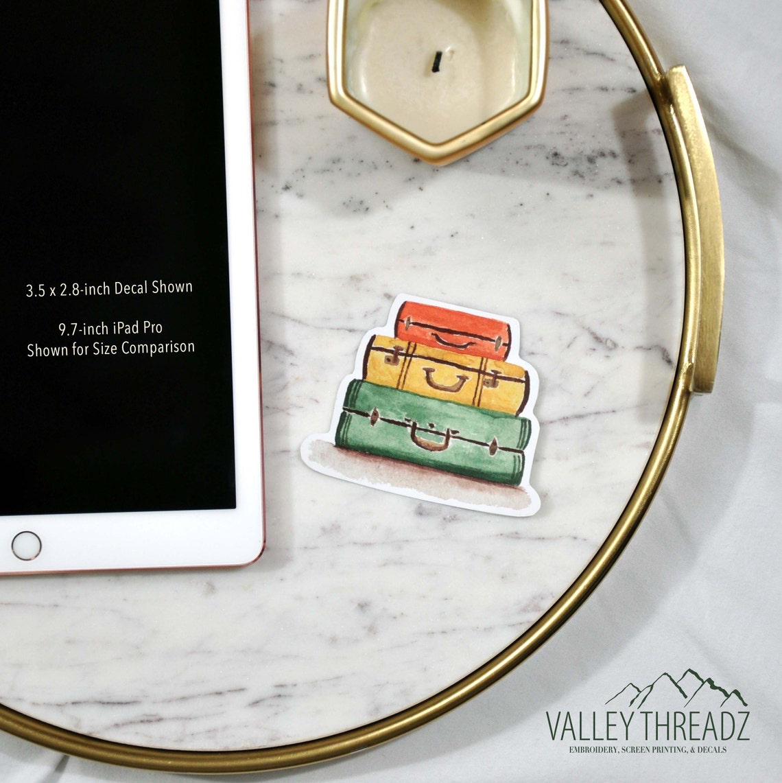 Luggage Decal Luggage Vinyl Sticker Watercolor Travel - Etsy