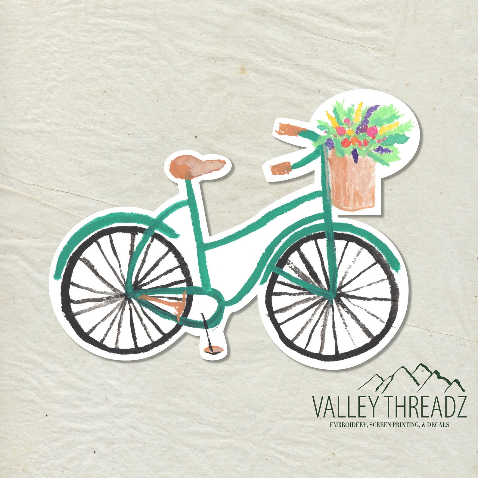 Bike Decal - Bike Vinyl Sticker - Watercolor Bike Decal - Car Window ...