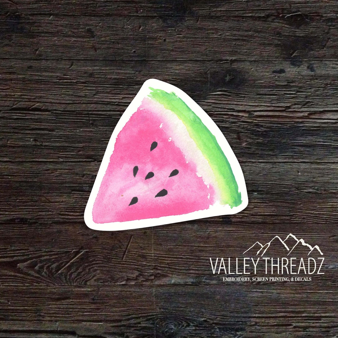 Watermelon Decal - Watermelon Vinyl Sticker - Watercolor Watermelon ...