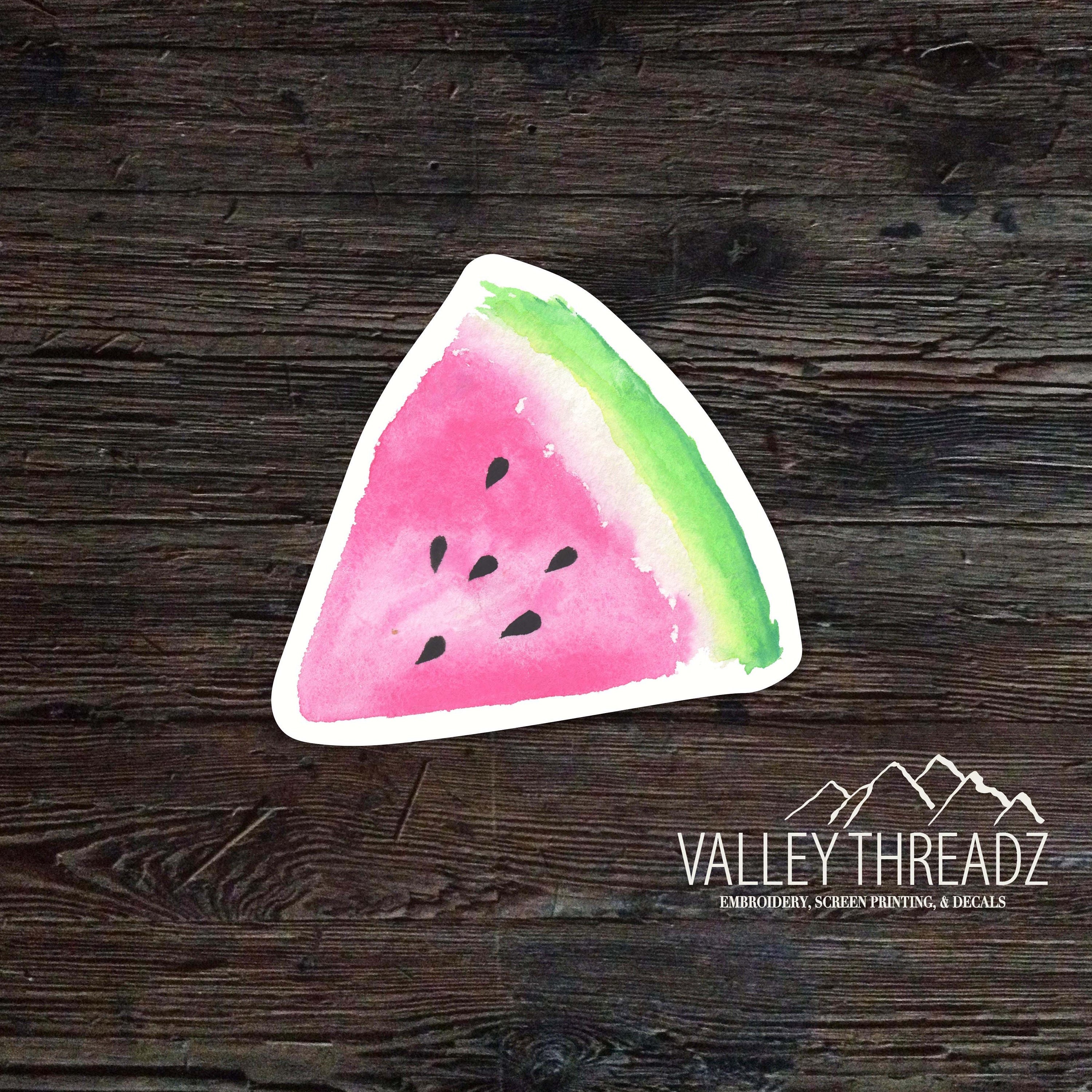 Watermelon Decal - Watermelon Vinyl Sticker - Watercolor Watermelon ...