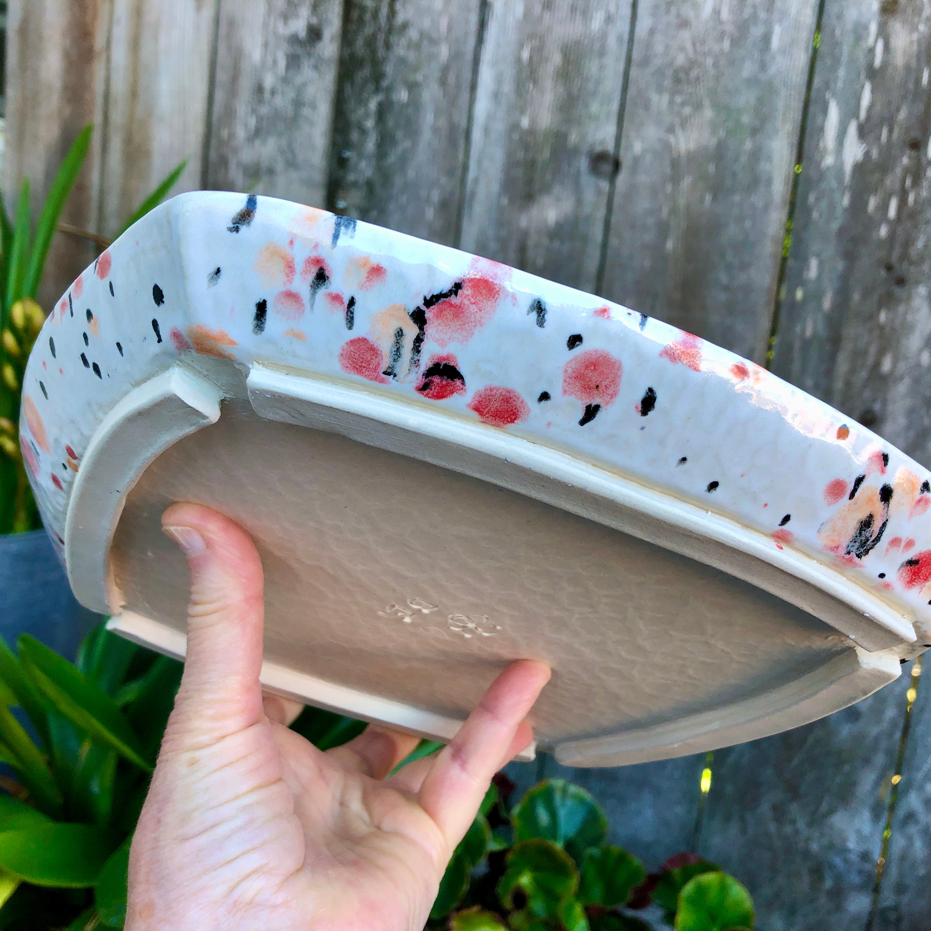 Ceramic Spring-like Platter Peaches and Strawberries in | Etsy