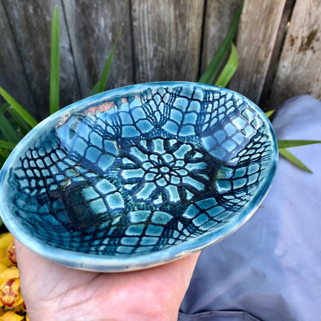 Ceramic Footed Small Tray Hand Built Tray Emerald Green Tray Ceramic Footed Small Tray Hand Built Tray Emerald Green Tray