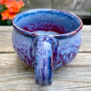 Beautiful Porcelain Purple Magic Latte or Soup Mug Big Bellied Purple ...