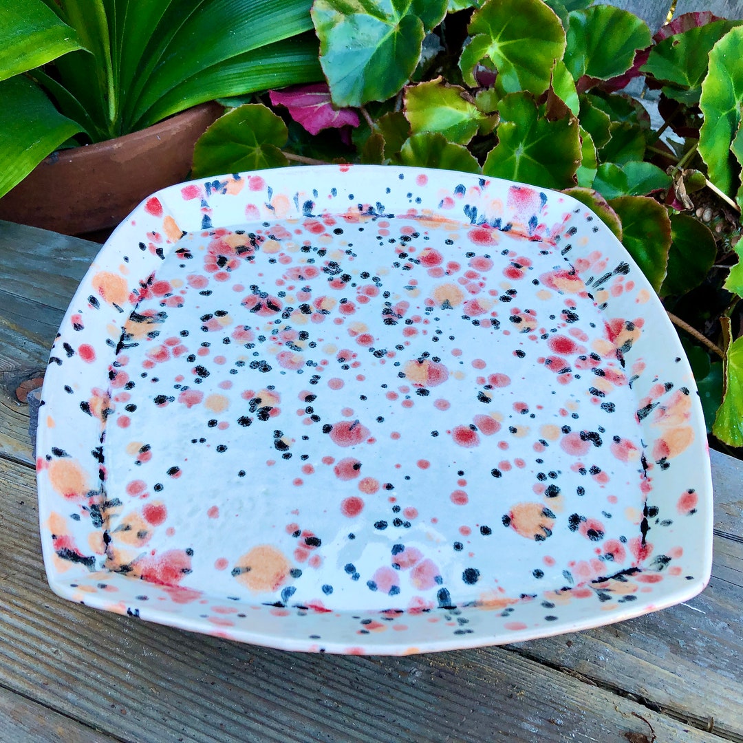 Ceramic Spring Evoking Platter - Peaches and Strawberries in Cream - 10 ...
