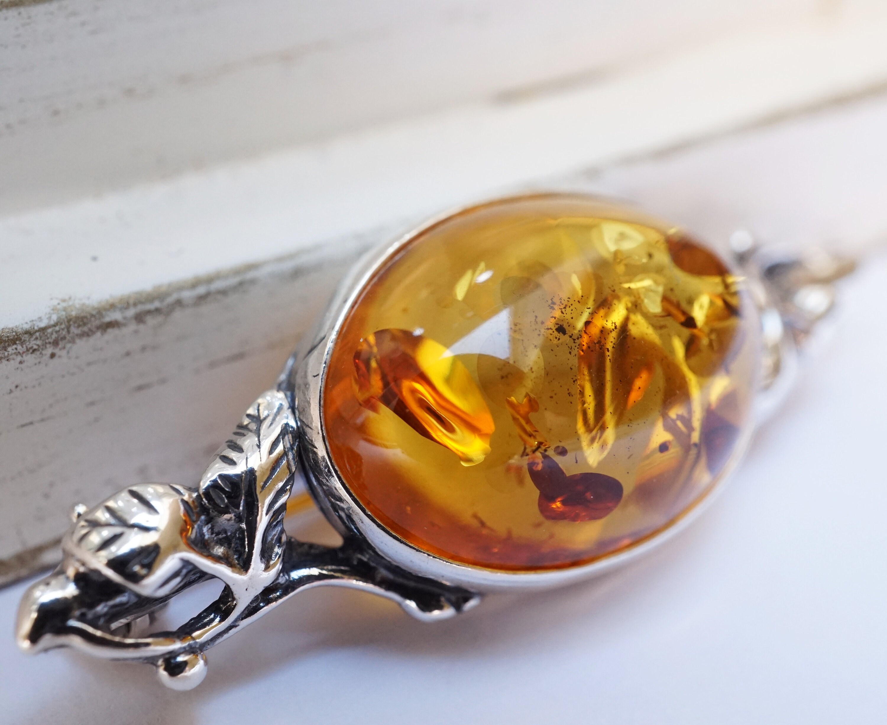 Sterling Silver Amber Brooch Handmade Amber Brooch Baltic - Etsy UK