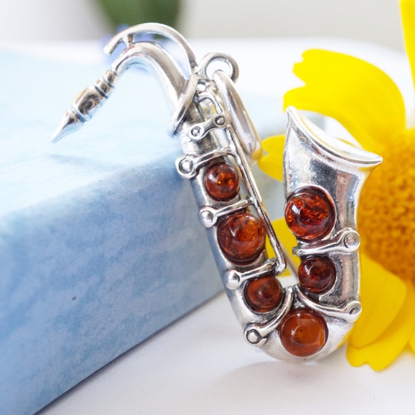 Saxophone Brooch - Etsy