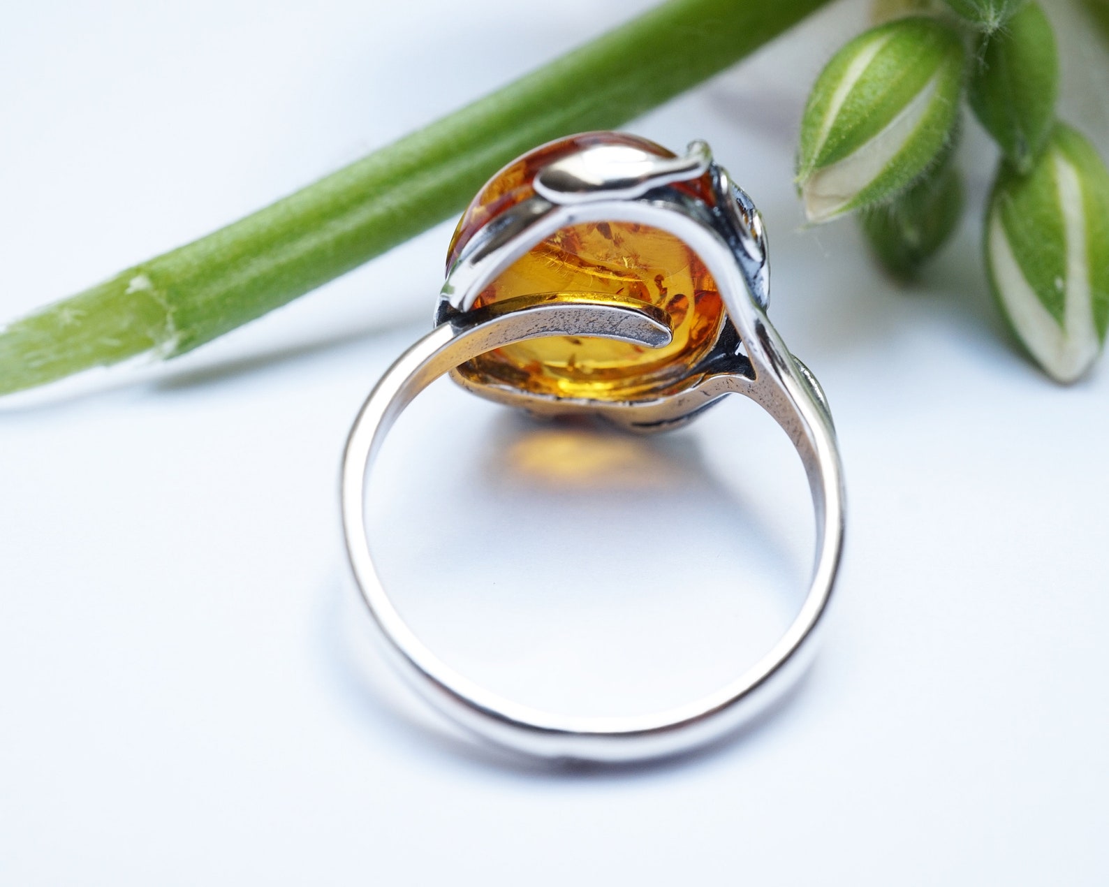 Amber Ring Handmade Amber Ring Natural Amber Ring Oval | Etsy