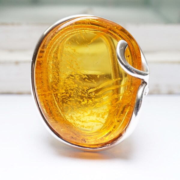 Baltic Amber Ring - Etsy