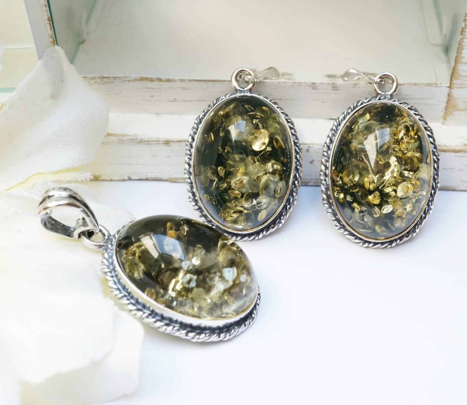 Amber Set, Amber Jewellery Set, Amber Necklace, Amber Pendant, Amber ...