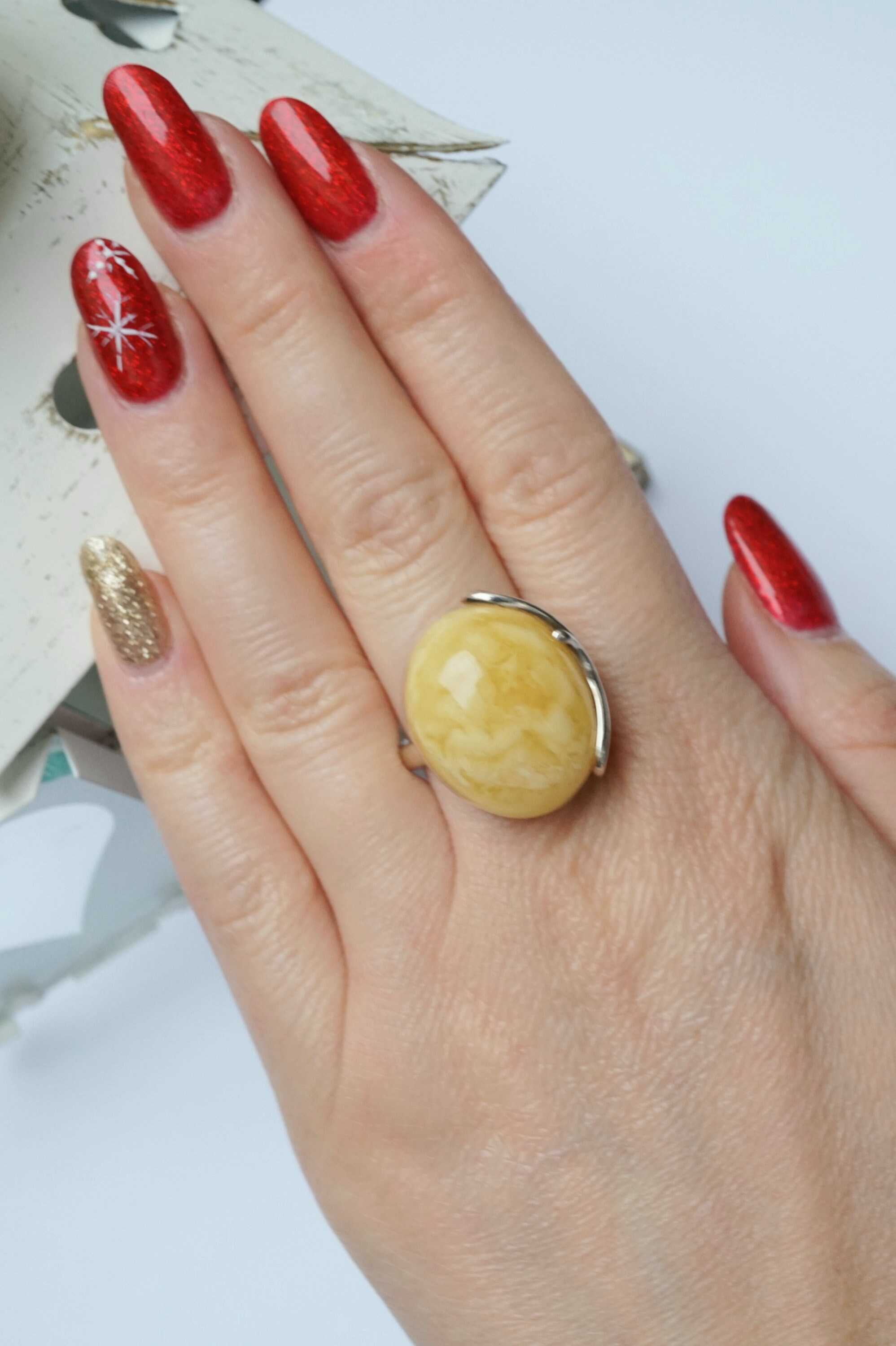 Amber Ring, Butterscotch Amber Ring, Yellow Amber Ring, 100 % Natural ...